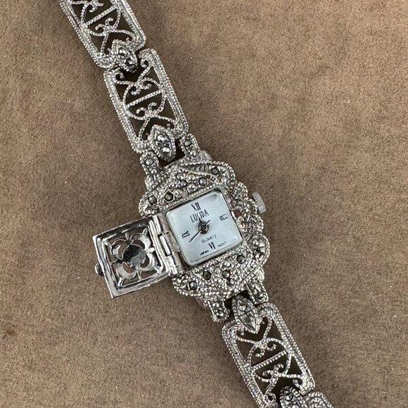 Lucida | Accessories | Rare Vintage Lucida Flip Top Marcasite Quartz ...